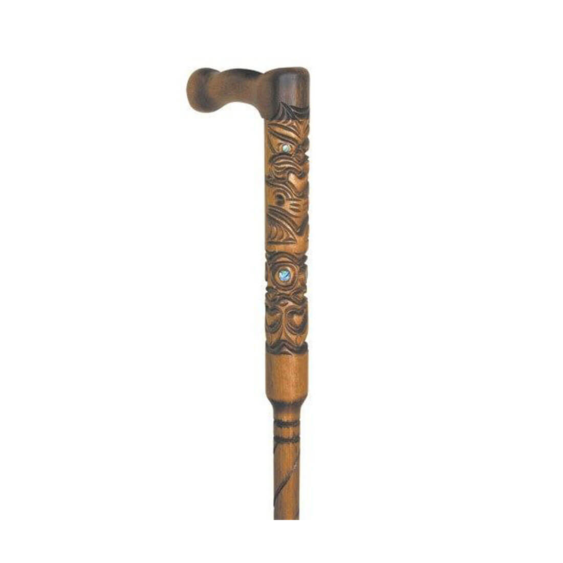 Māori Carved Walking Stick – Tarati Design