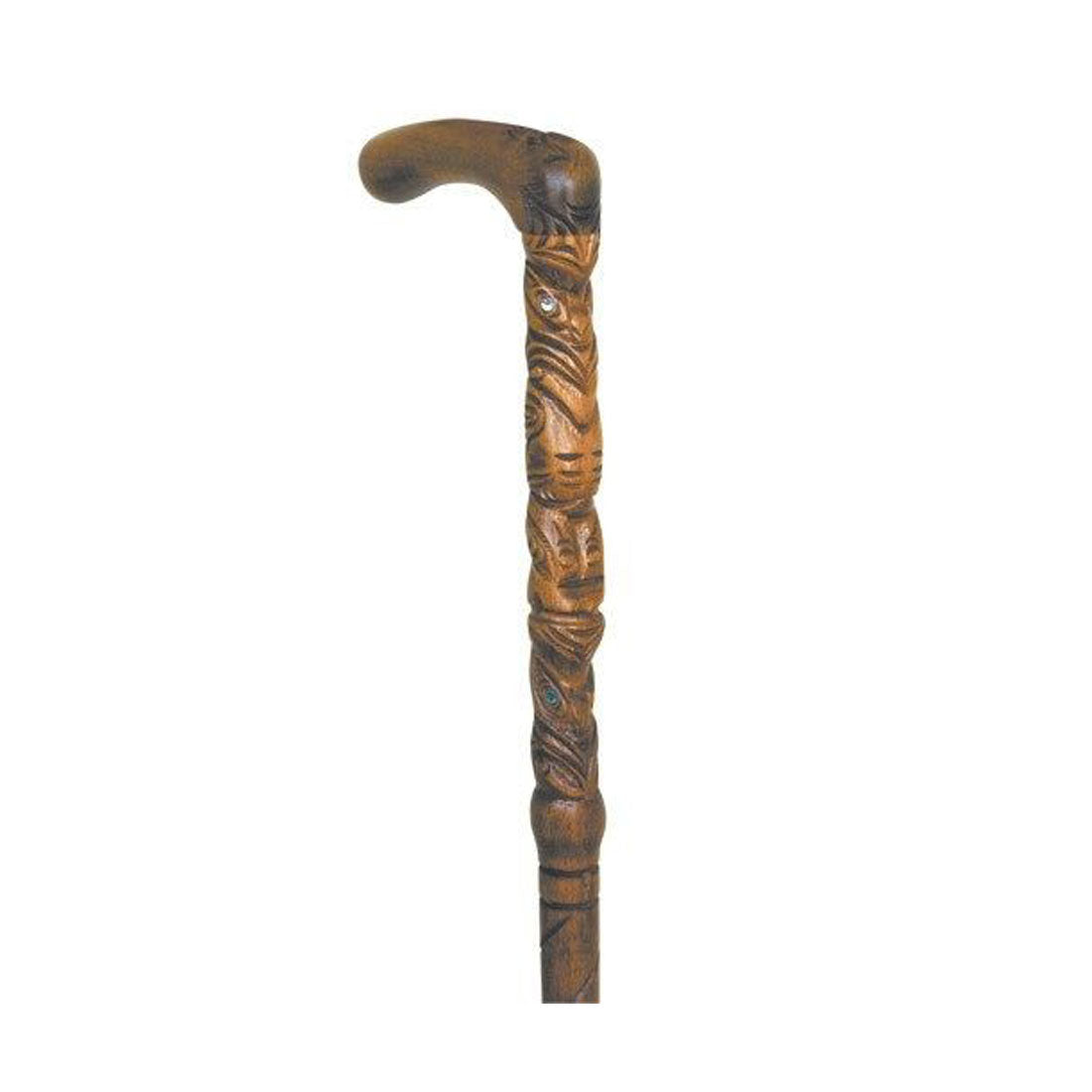 Māori Carved Walking Stick – Tarati Design